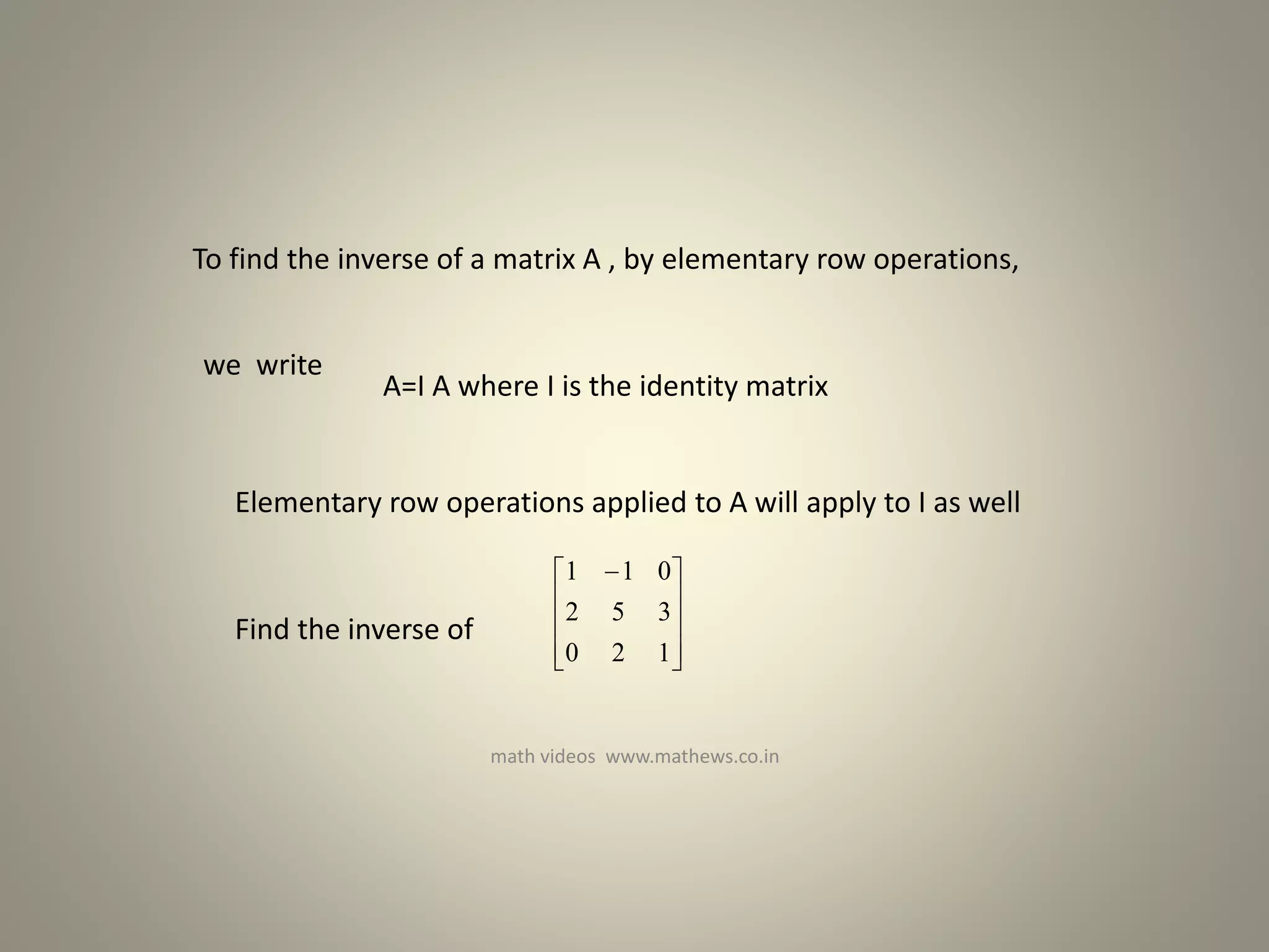 Inverse of a matrix | PPTX