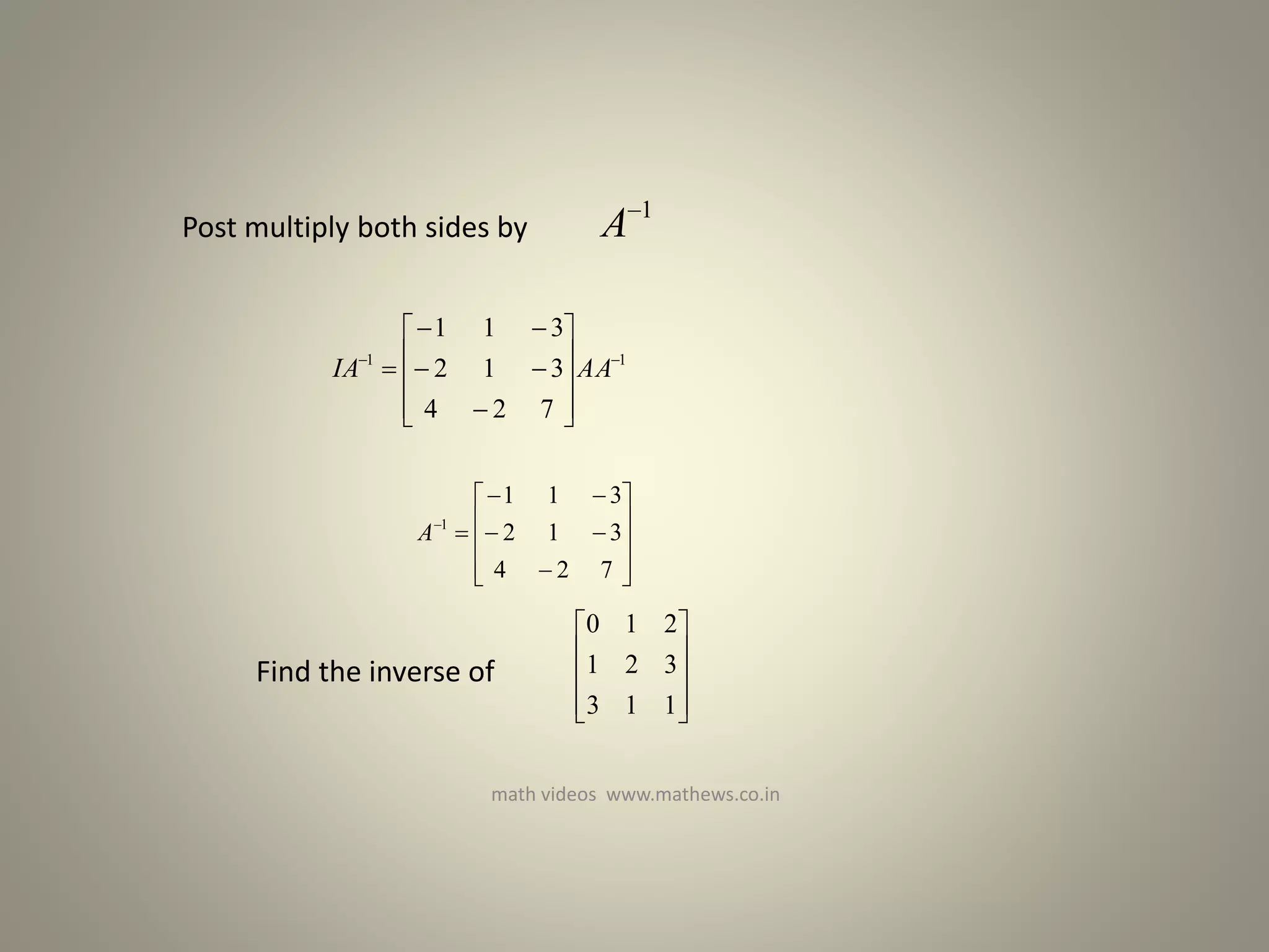 Inverse of a matrix | PPTX