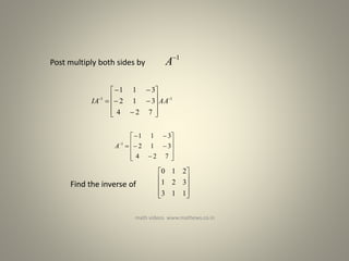 Inverse of a matrix | PPTX