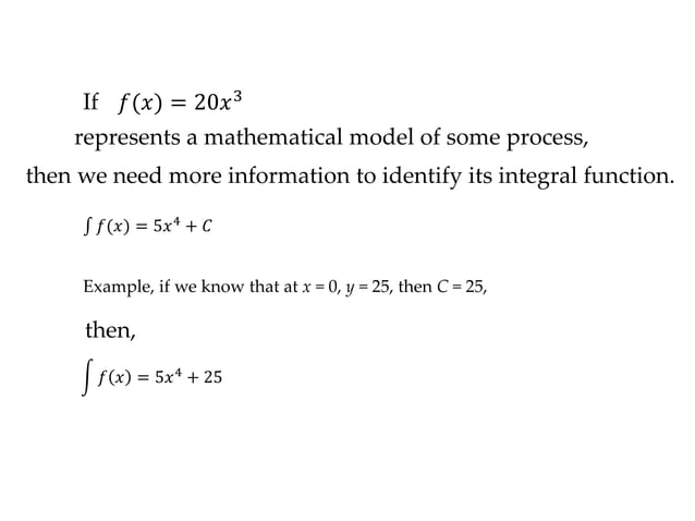 Inverse of derivative function; the integral | PPTX