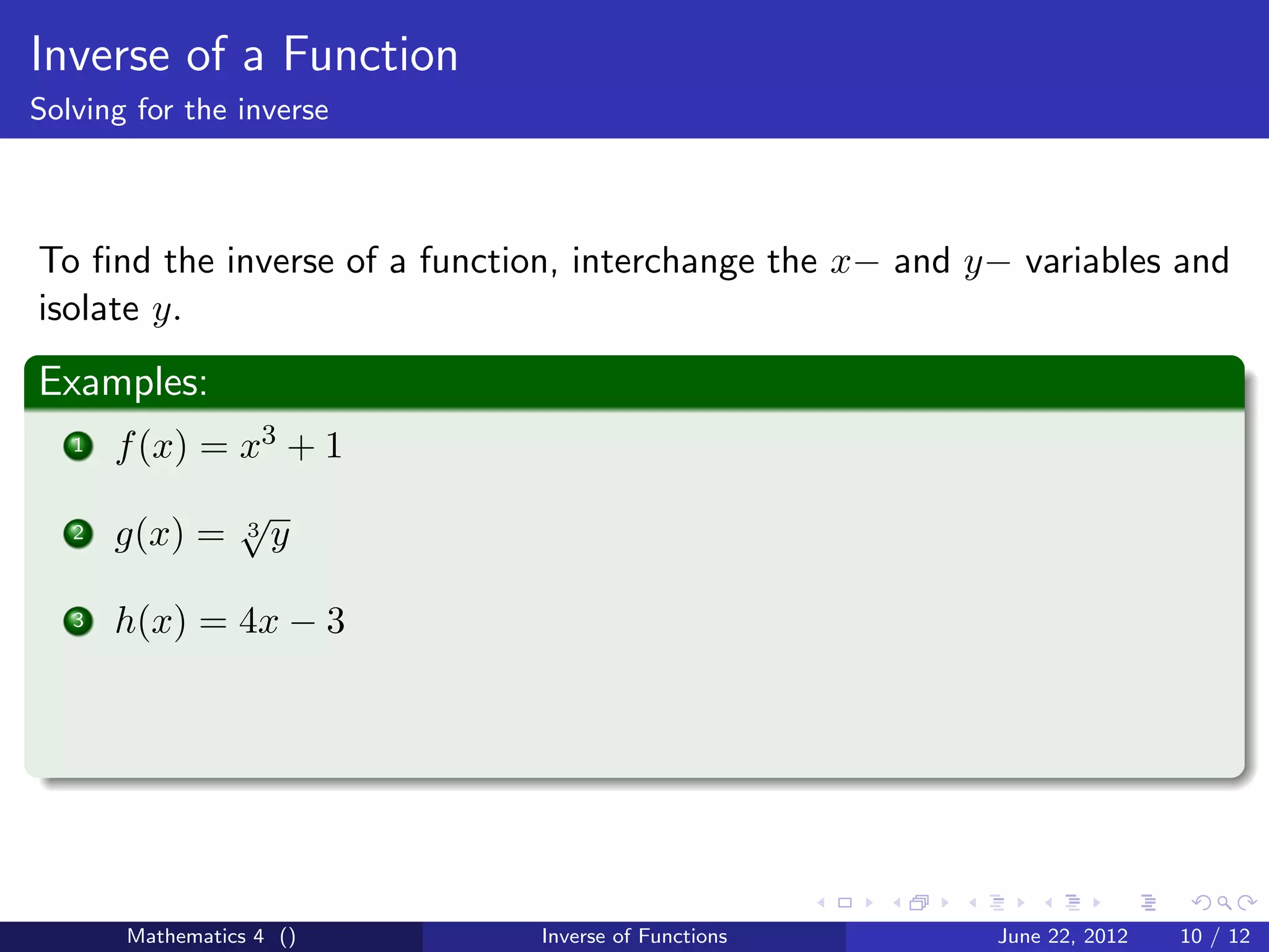 Inverse of functions | PDF