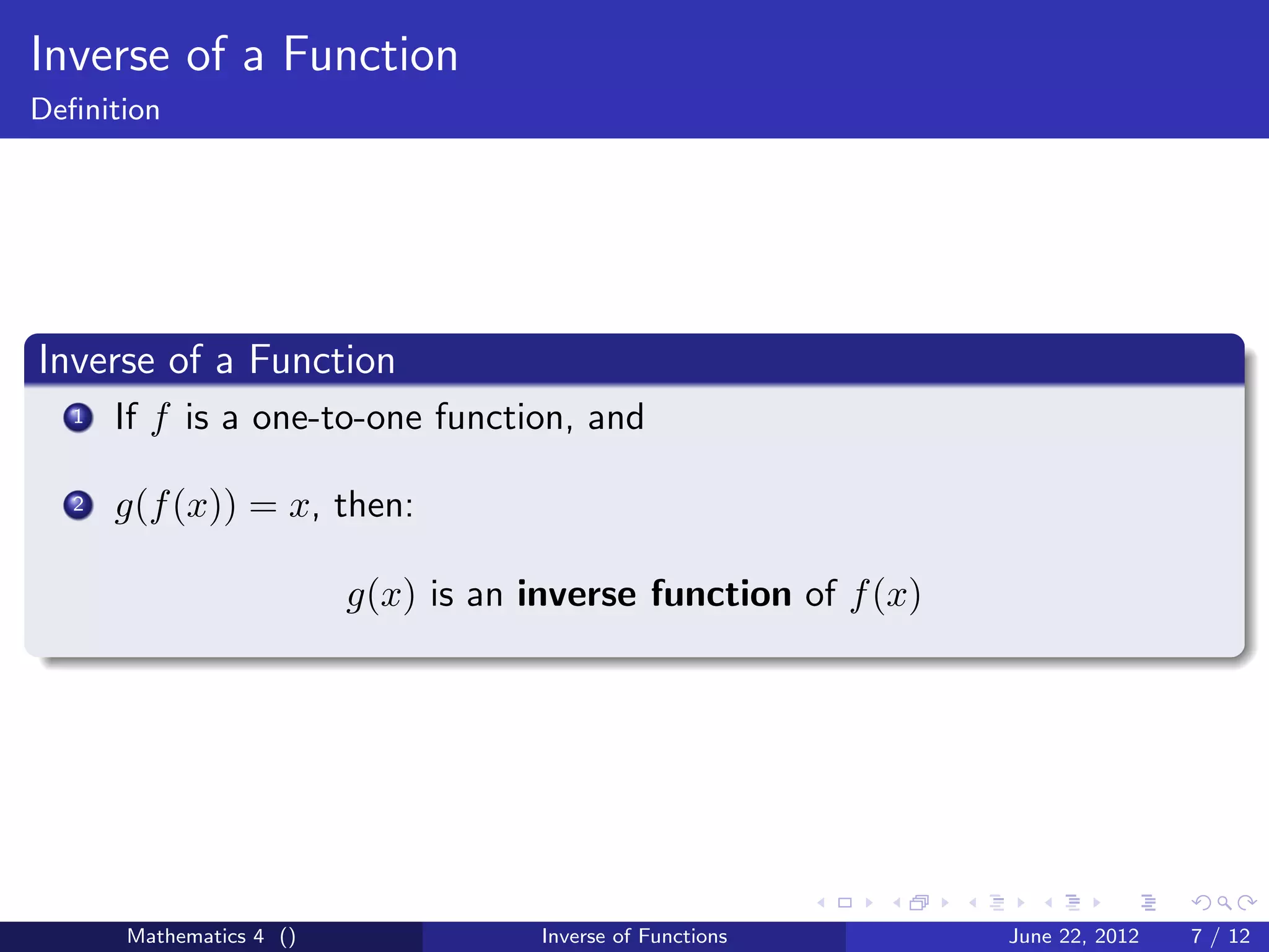 Inverse of functions | PDF