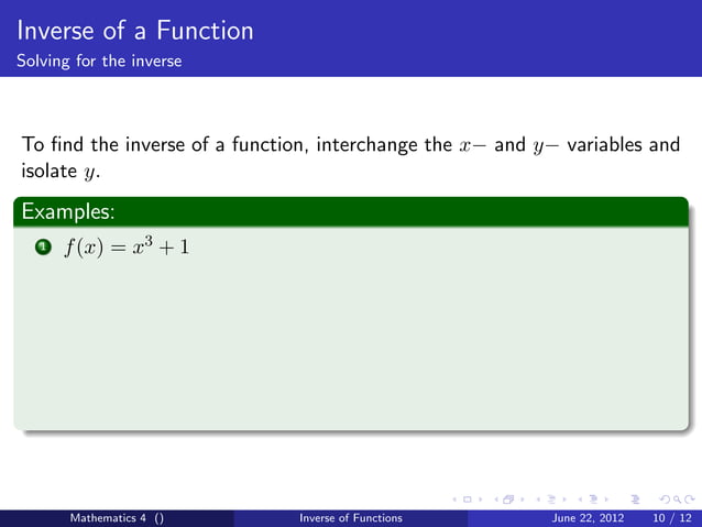 Inverse of functions | PDF | Programming Languages | Computing