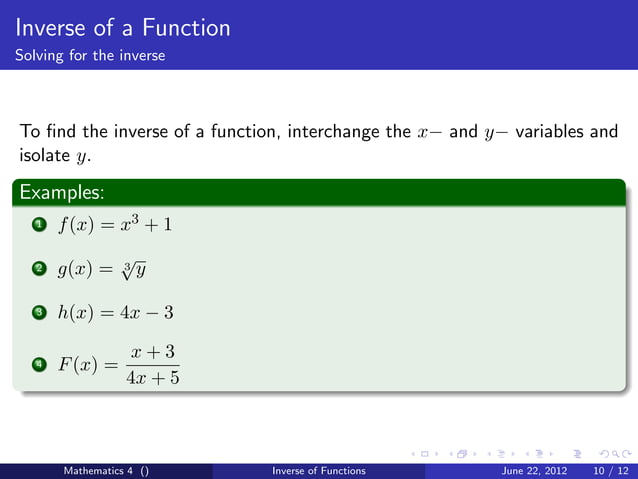 Inverse of functions | PDF | Programming Languages | Computing