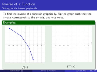 Inverse of functions | PDF