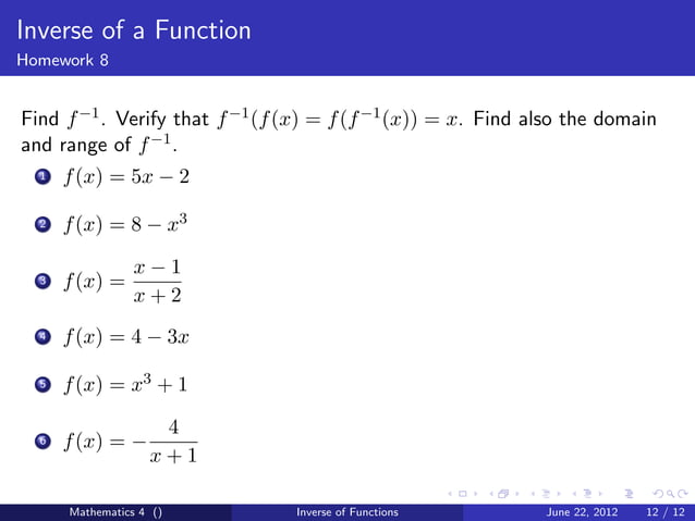 Inverse of functions | PDF | Programming Languages | Computing
