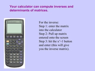 Inverse of Matrices Matrix Algebra maths.ppt