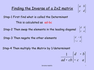 Inverse of Matrices Matrix Algebra maths.ppt