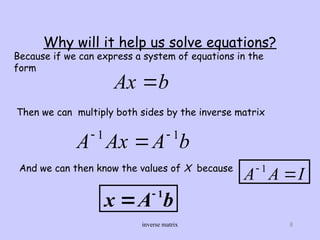 Inverse of Matrices Matrix Algebra maths.ppt