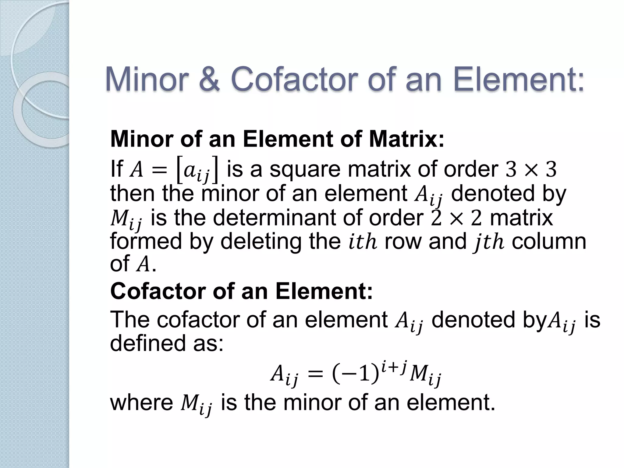 Inverse Of Matrices By Cofactor Method Ppt