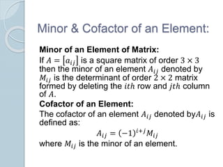 Inverse of matrices by cofactor method | PPTX