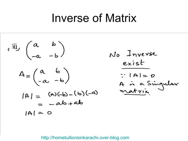 Inverse of matrix, Transpose of Matrix, Adjoint, Metric Maths Solution ...