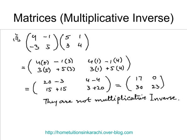 Inverse of matrix, Transpose of Matrix, Adjoint, Metric Maths Solution ...