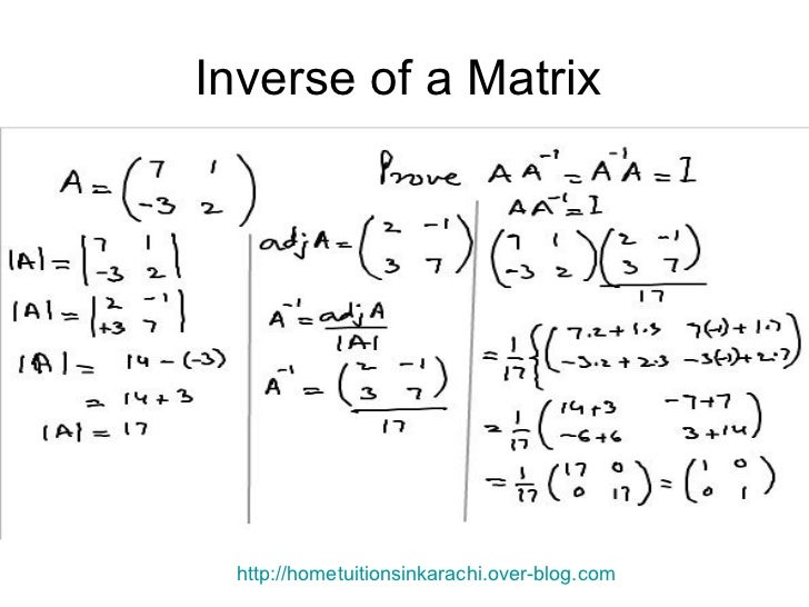 Inverse of matrix, Transpose of Matrix, Adjoint, Metric Maths Solution Inverse of matrix, Transpose of Matrix, Adjoint, Metric Maths Solution
