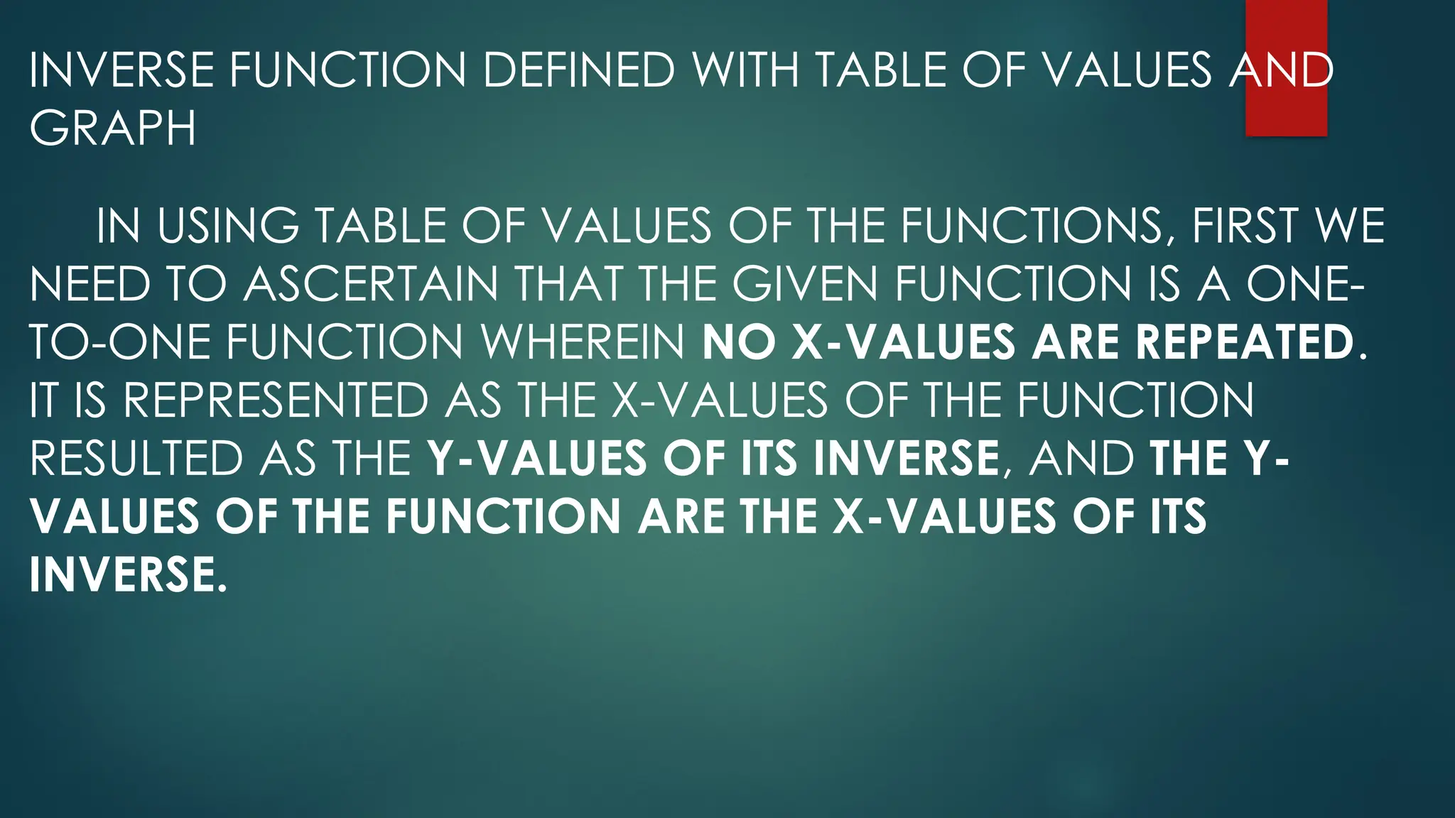 Inverse of one-one-funtions - table of value-graph-domain-range.pptx