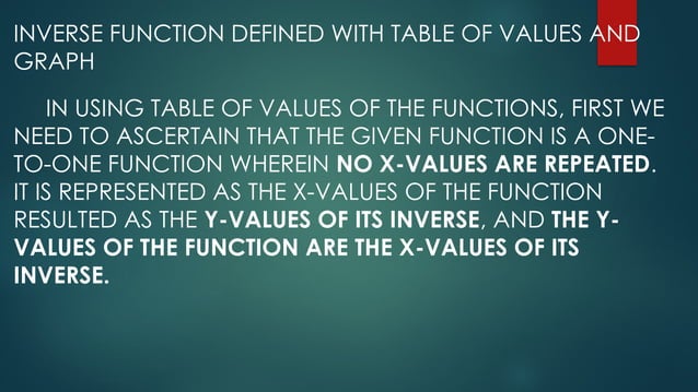 Inverse of one-one-funtions - table of value-graph-domain-range.pptx
