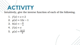 INVERSE OF ONE-TO-ONE FUNCTIONS (that will help you) | PPT