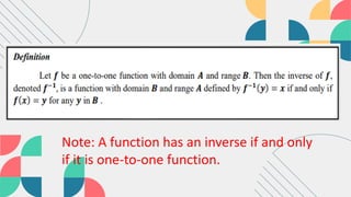 INVERSE OF ONE-TO-ONE FUNCTIONS (that will help you) | PPT