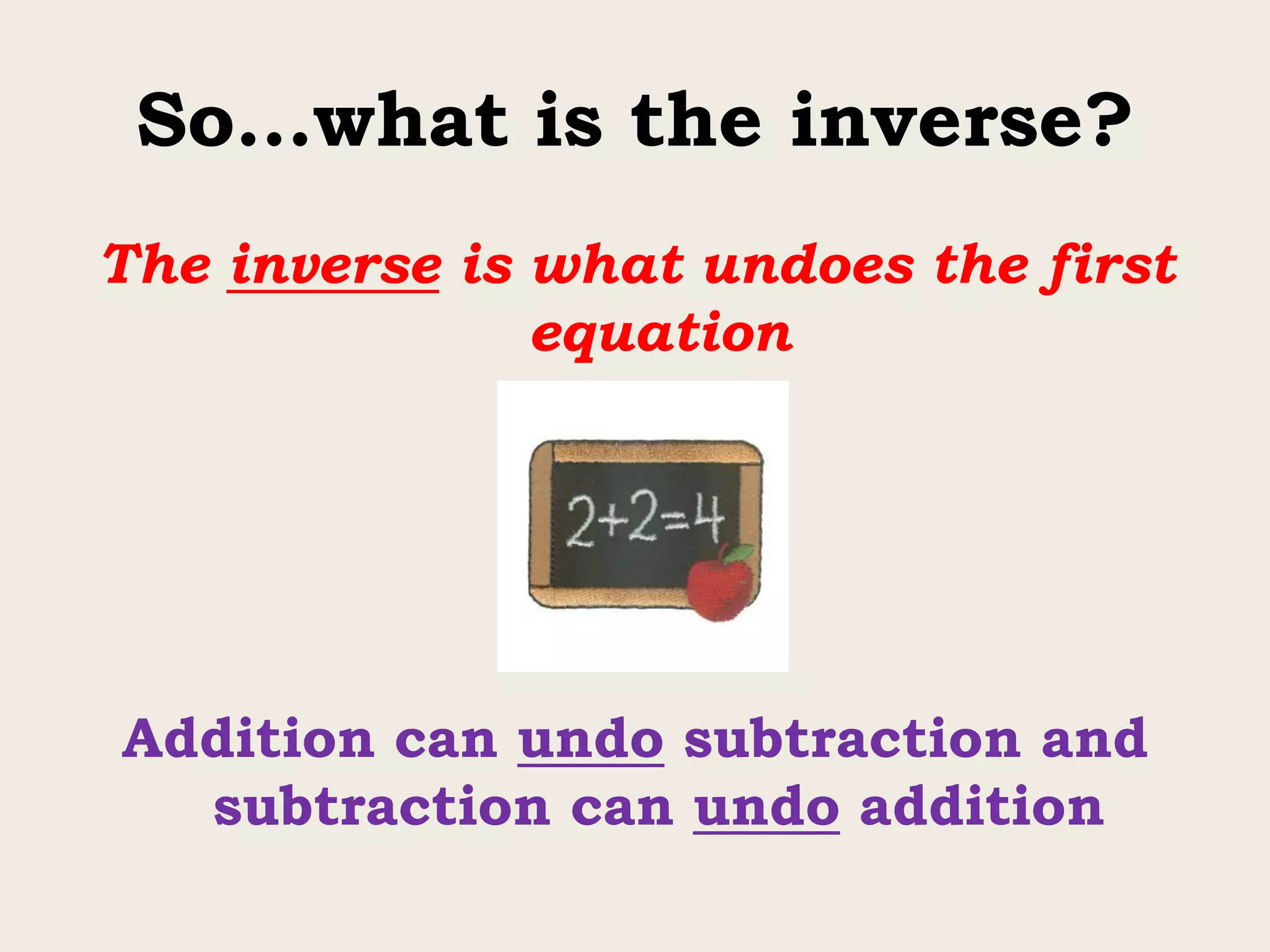 Inverse relationship between addition & subtraction | PPTX