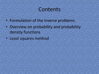 Inverse theory | PPT