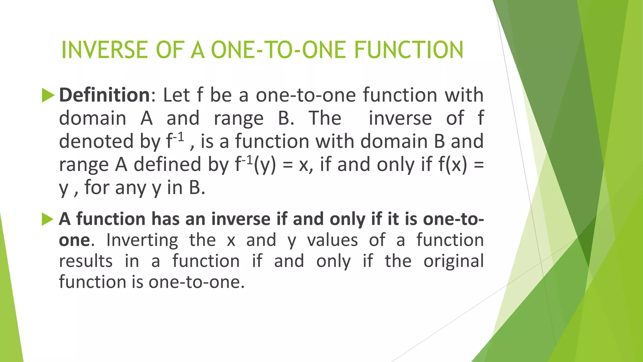 INVERSE TO ONE TO ONE FUNCTIONS.pptx