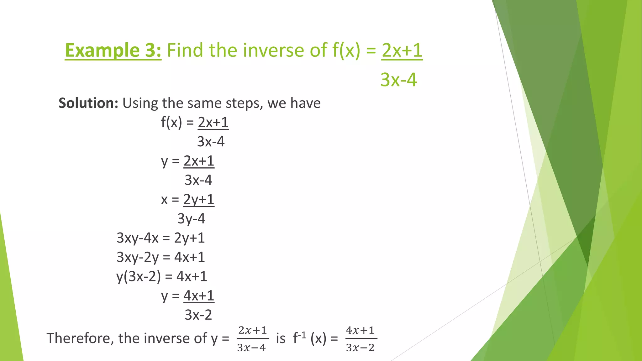 INVERSE TO ONE TO ONE FUNCTIONS.pptx