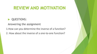 INVERSE TO ONE TO ONE FUNCTIONS.pptx