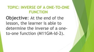 INVERSE TO ONE TO ONE FUNCTIONS.pptx