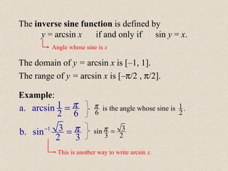 Inverse trig functions | PPT