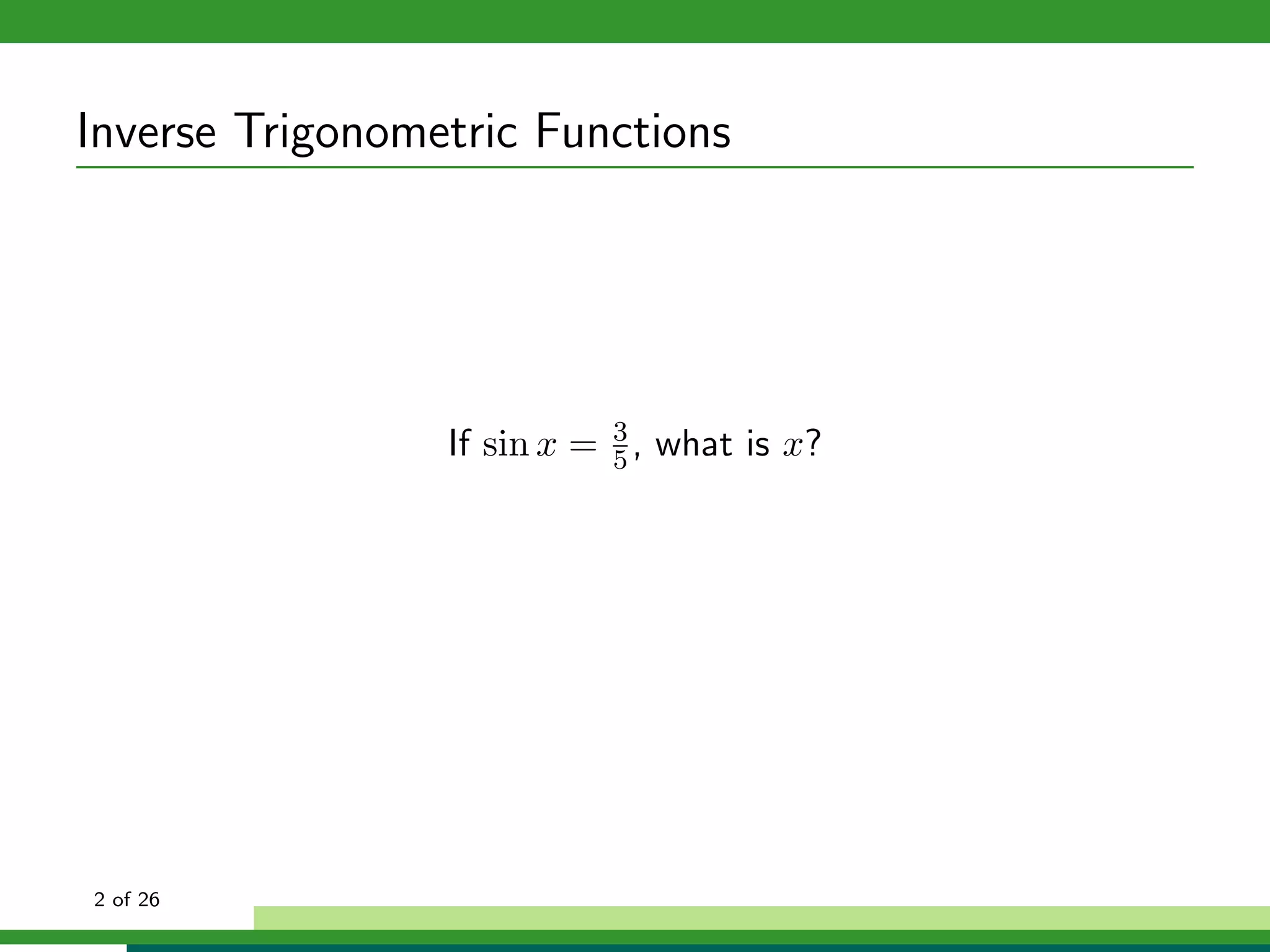 Inverse trigonometric functions | PDF