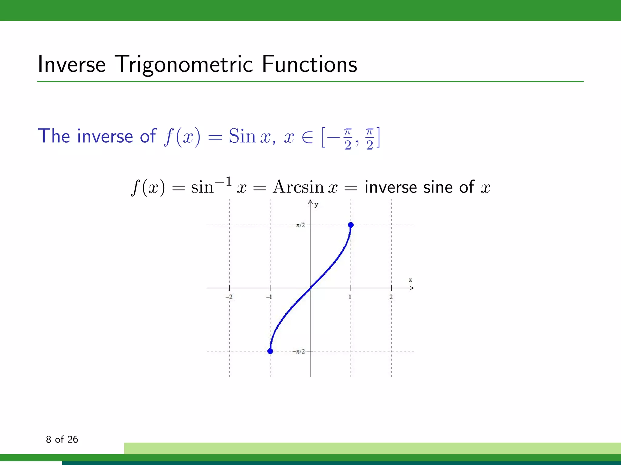 Inverse trigonometric functions | PDF | Physics | Science