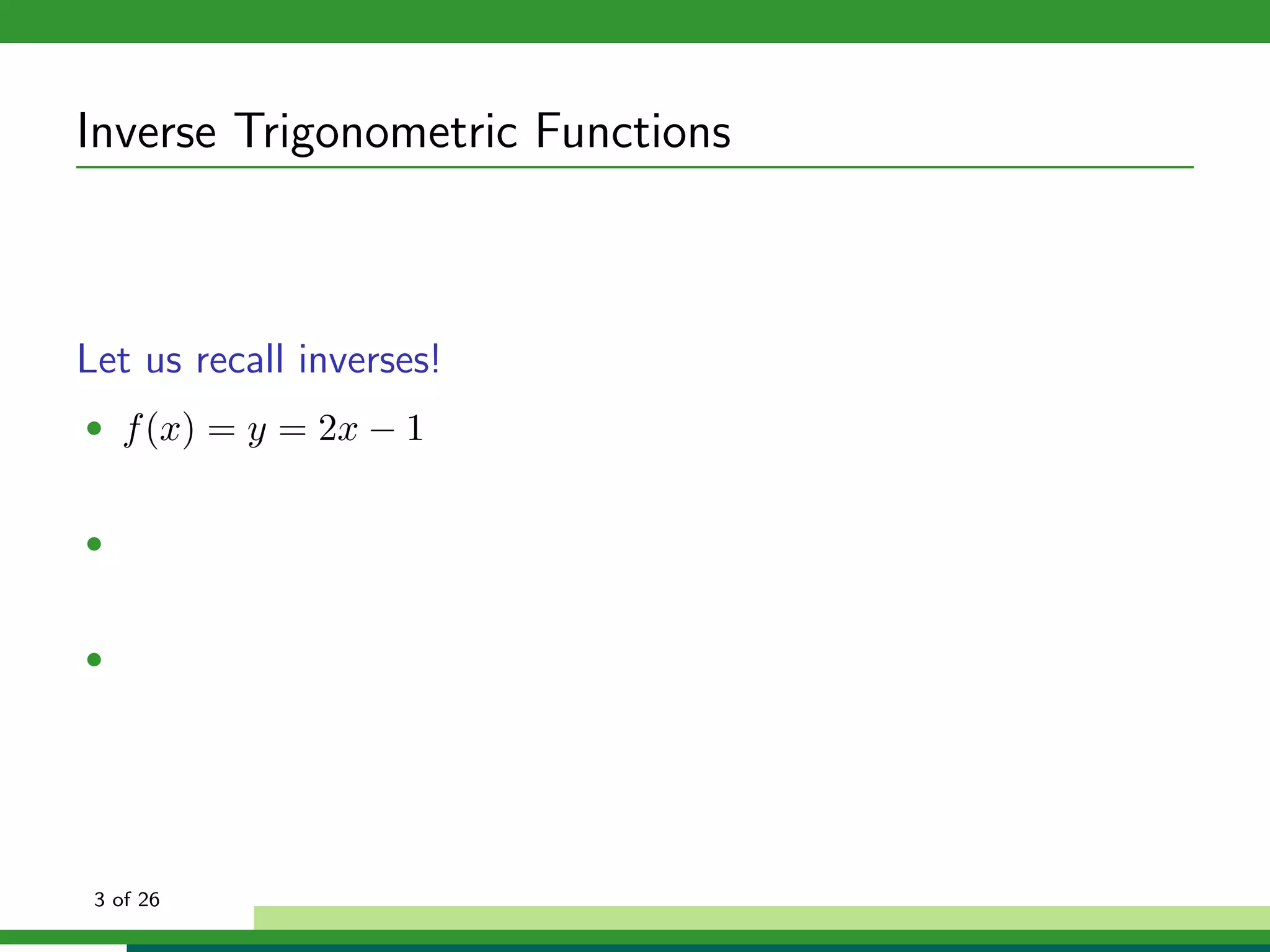 Inverse Trigonometric Functions Ppt