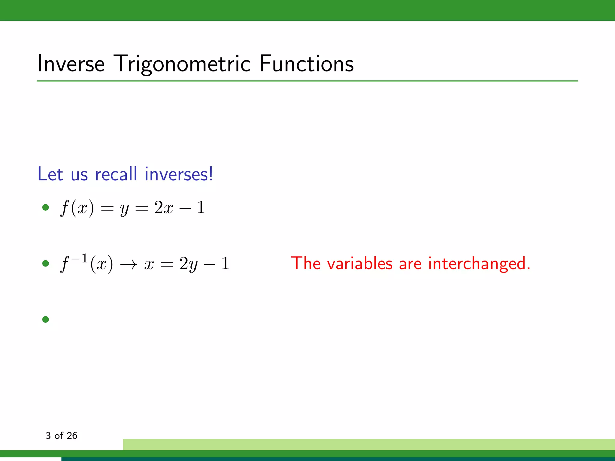 Inverse trigonometric functions | PDF