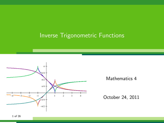 Inverse trigonometric functions | PDF | Physics | Science