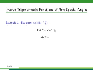 Inverse trigonometric functions | PDF
