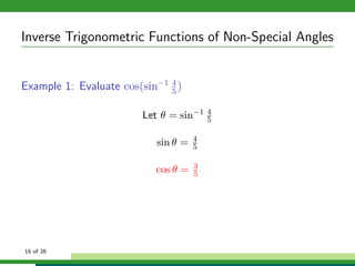 Inverse trigonometric functions | PDF