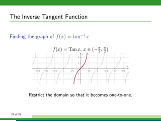 Inverse trigonometric functions | PDF