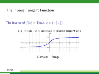 Inverse trigonometric functions | PDF