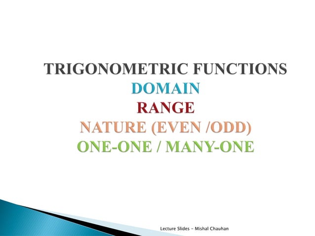INVERSE TRIGONOMETRIC FUNCTIONS - CLASS XII MODULE 1 | PDF | Physics | Science
