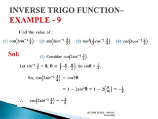 INVERSE TRIGONOMETRIC FUNCTION CLASS XII MODULE 2 | PDF