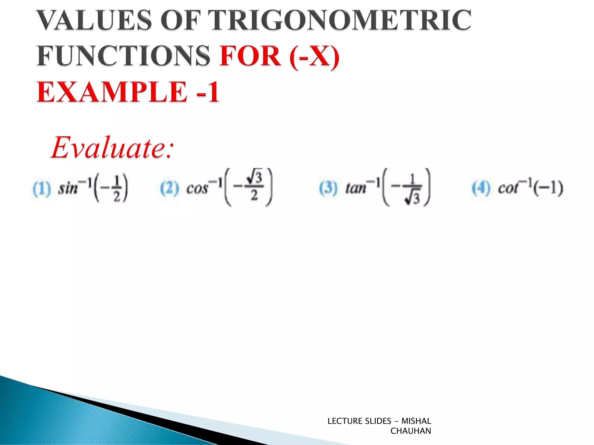 INVERSE TRIGONOMETRIC FUNCTIONS CLASS XII MODULE 3 | PDF