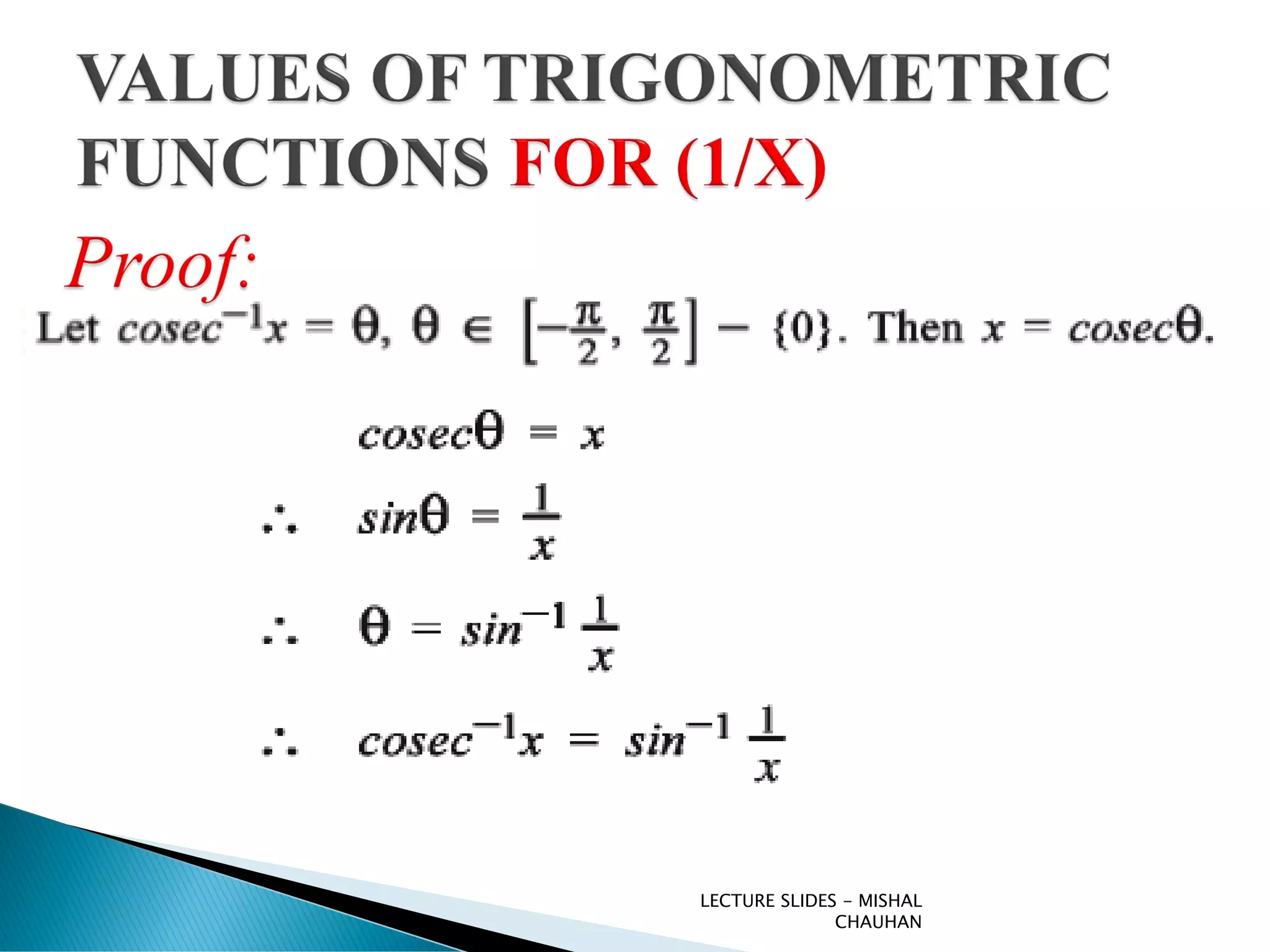 INVERSE TRIGONOMETRIC FUNCTIONS CLASS XII MODULE 3 | PDF | Science