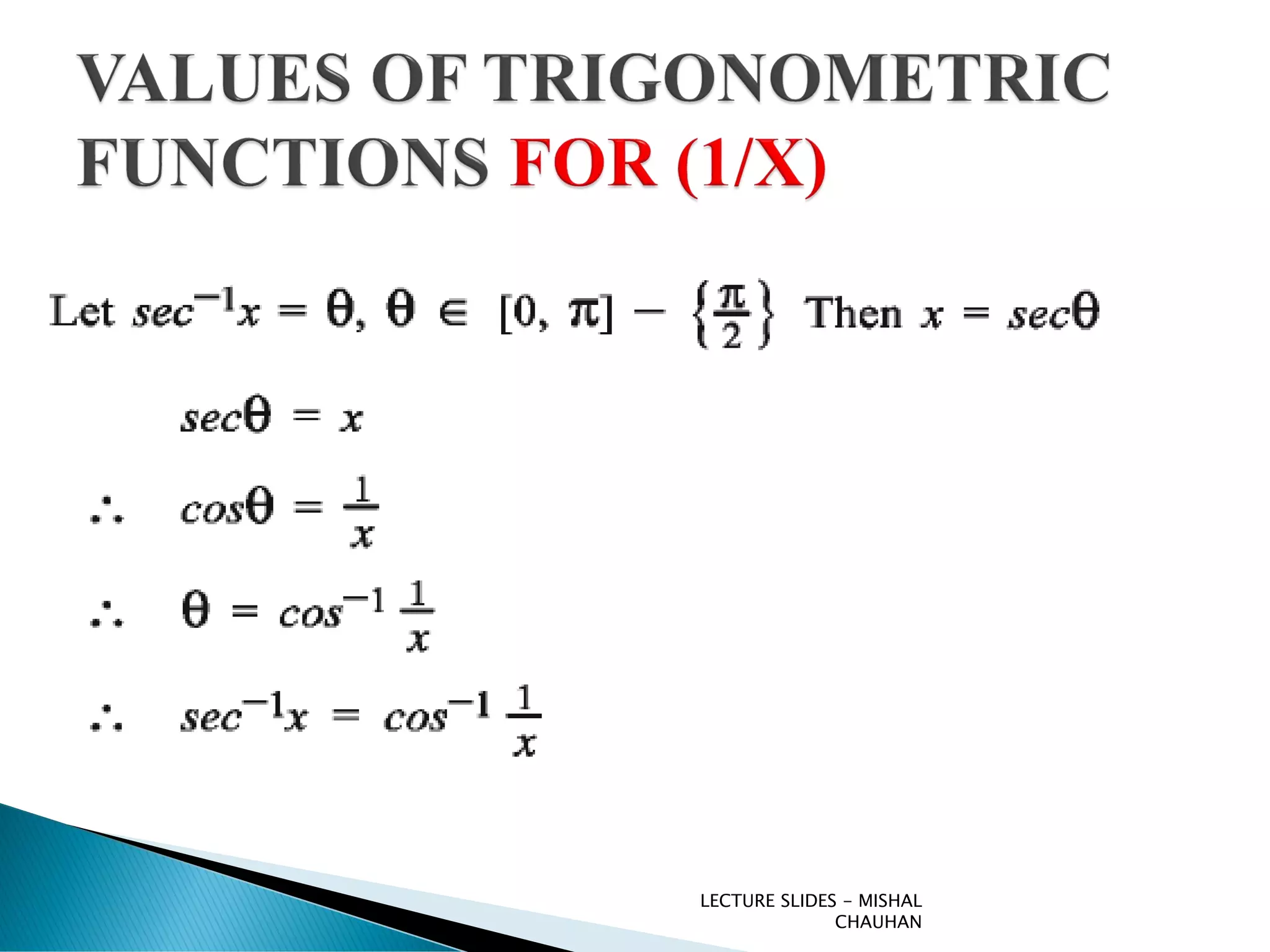INVERSE TRIGONOMETRIC FUNCTIONS CLASS XII MODULE 3 | PDF