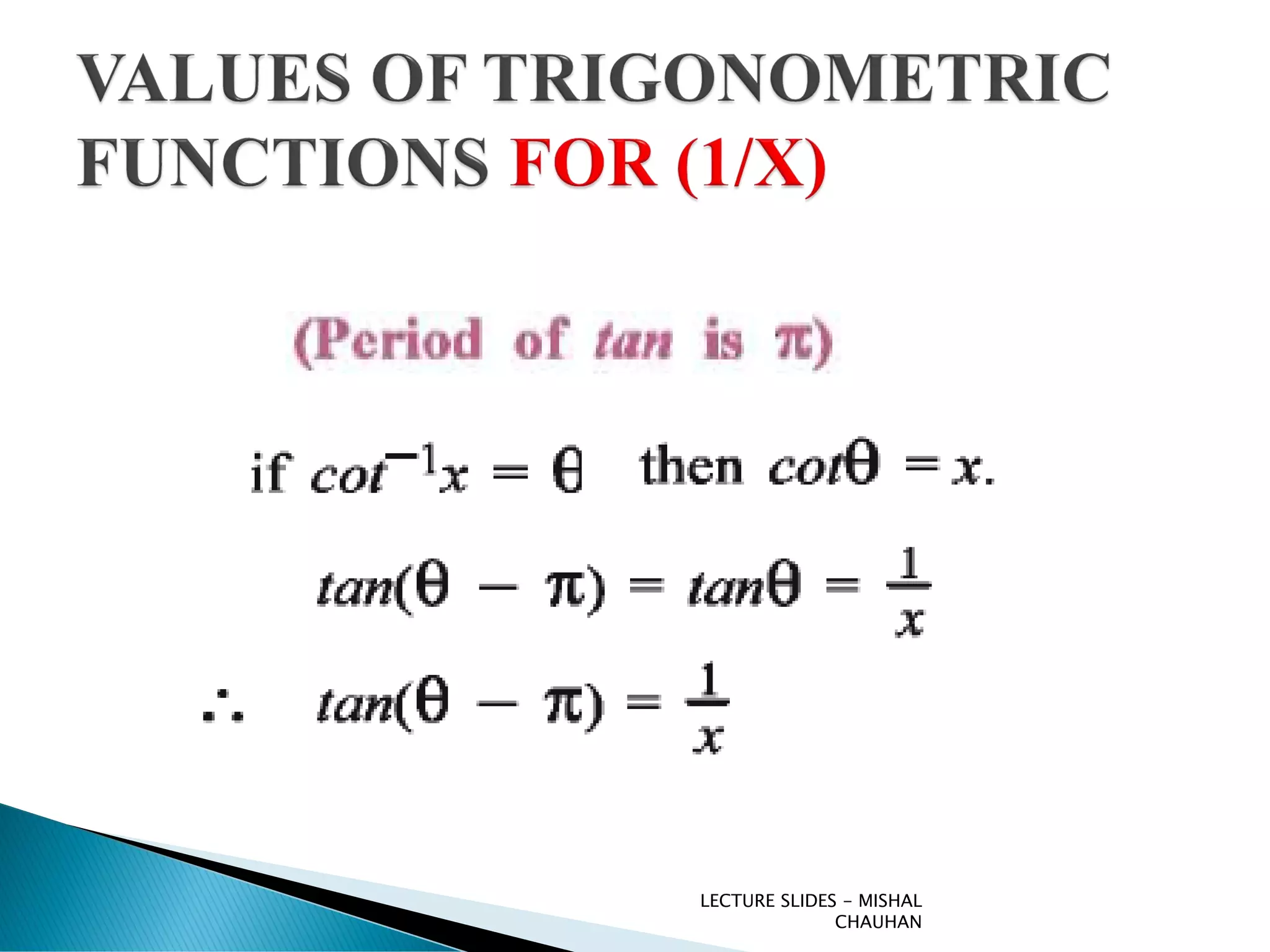 INVERSE TRIGONOMETRIC FUNCTIONS CLASS XII MODULE 3 | PDF