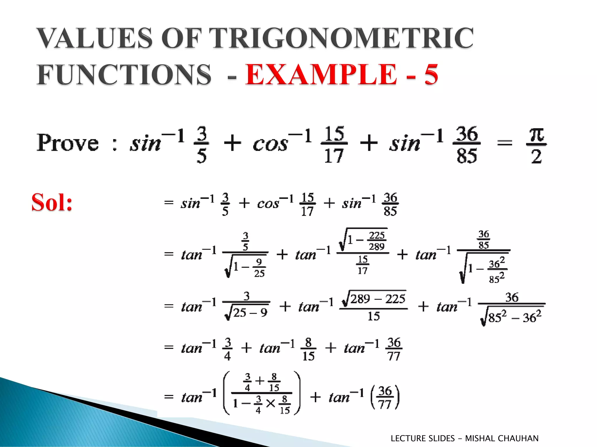 INVERSE TRIGONOMETRIC FUNCTIONS CLASS XII MODULE 3 | PDF