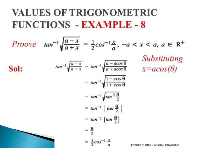 INVERSE TRIGONOMETRIC FUNCTIONS CLASS XII MODULE 3 | PDF | Science