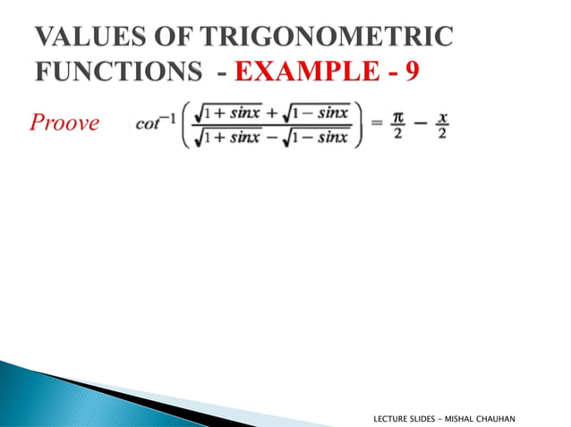 INVERSE TRIGONOMETRIC FUNCTIONS CLASS XII MODULE 3 | PDF | Science