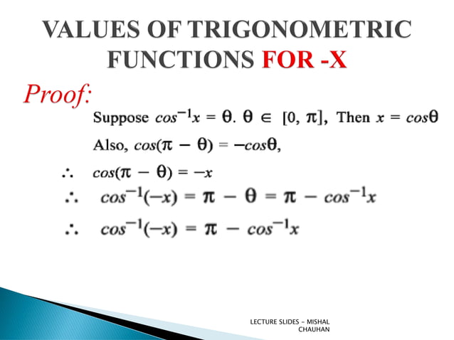 INVERSE TRIGONOMETRIC FUNCTIONS CLASS XII MODULE 3 | PDF | Science