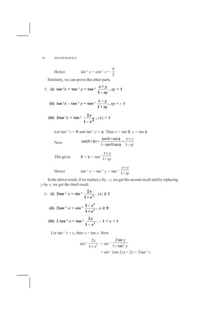 Inverse trigonometric functions ch 2 | PDF | Physics | Science