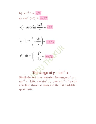 Inverse trigonometric functions xii[1] | DOCX